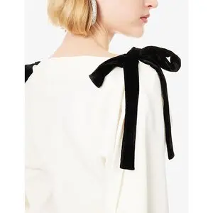 Simkhai Marlee Bow-embellished Woven Top