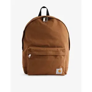 Carhartt Work In Progress Logo-patch Zip-pocket Cotton Backpack - Hamilton Brown