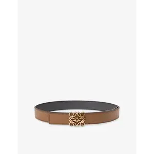Loewe Anagram Bombé Reversible Leather Belt - Mocha/slate