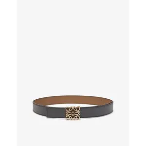 Loewe Anagram Bombé Reversible Leather Belt - Mocha/slate