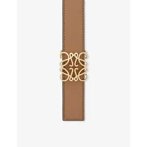 Loewe Anagram Bombé Reversible Leather Belt - Mocha/slate