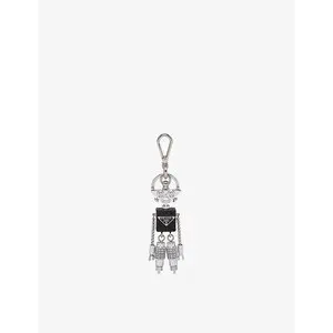 Prada Robot Saffiano Leather Keychain Charm - Gold/silver