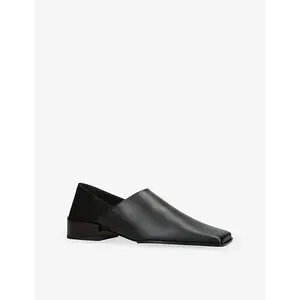 Alaïa Square-toe Leather And Suede Flats