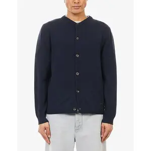 BELIER Cotton Knitted Collarless Cardigan