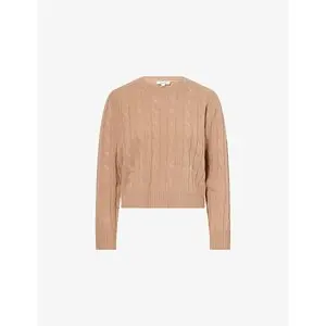 SPORTY & RICH Cable-knit Cashmere-and-wool Jumper - Camel