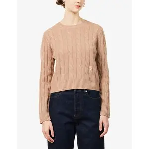 SPORTY & RICH Cable-knit Cashmere-and-wool Jumper - Camel