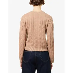 SPORTY & RICH Cable-knit Cashmere-and-wool Jumper - Camel