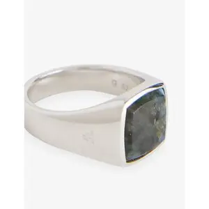 Tom Wood Kay Larvikite Rhodium-plated Sterling Ring