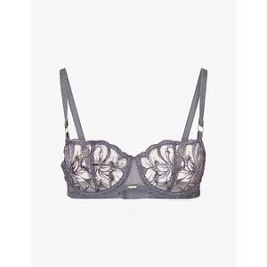 Chantelle Fleurs Balcony Lace Bra - Fancy Grey