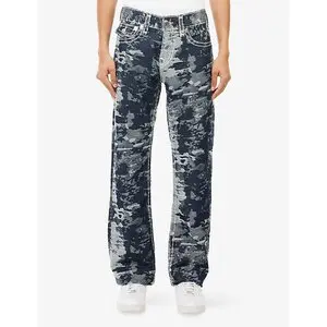 True Religion Jacquard Billy Flap Bootcut Denim Jeans - Rinse
