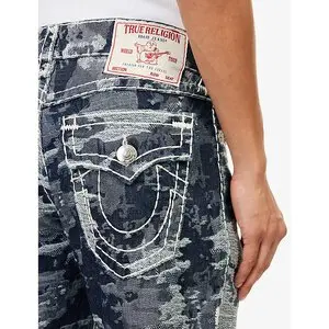 True Religion Jacquard Billy Flap Bootcut Denim Jeans - Rinse