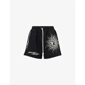 HELLSTAR Flame Yang Drawstring Cotton-jersey Shorts