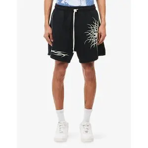 HELLSTAR Flame Yang Drawstring Cotton-jersey Shorts