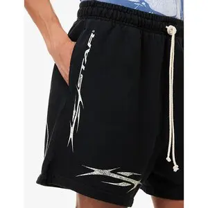 HELLSTAR Flame Yang Drawstring Cotton-jersey Shorts