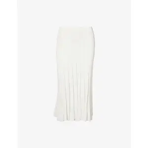 Theory Drop-Waist Accordion Yoke Midi Skirts