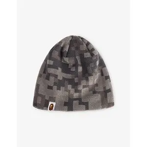 A BATHING APE X Kazuki Camo Knitted Beanie - Charcoal
