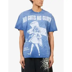 HELLSTAR Carty Graphic-print Cotton-jersey T-shirt - Blue