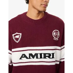 Amiri Brand-embroidered Striped Wool Jumper