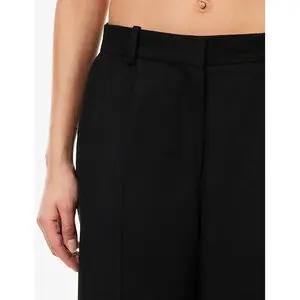 TOTEME Flannel Wide-leg Woven Trousers - Black