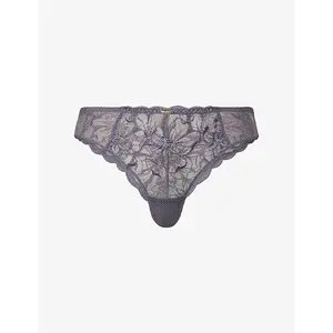 Chantelle Fleurs Tanga Lace Briefs - Fancy Grey