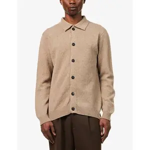 Sunspel Knitted Lambswool Cardigan With Collar