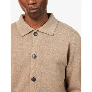 Sunspel Knitted Lambswool Cardigan With Collar