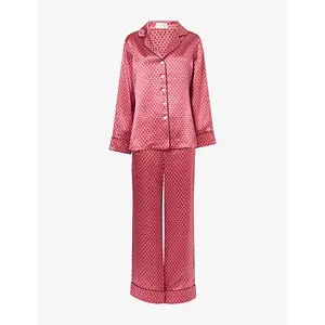 Olivia Von Halle Lila Geometric-print Silk Pyjama Set - Dita
