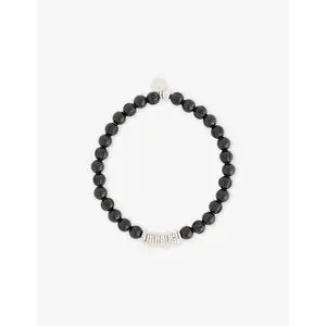 Tateossian Classic Discs Agate And Sterling Silver Bracelet - Black