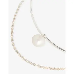 PLOW Fresh-water Pearl-charm Sterling- Choker
