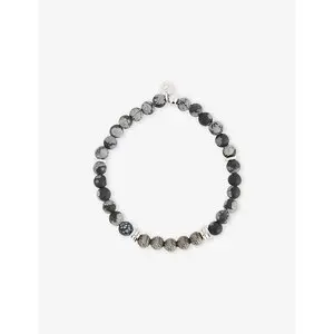 Tateossian Stonehenge Graffiato Ruthenium-plated Sterling Silver And Obsidian Bracelet - Black