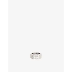 DARKAI 18ct Gold-plated Stainless-steel Ring - White
