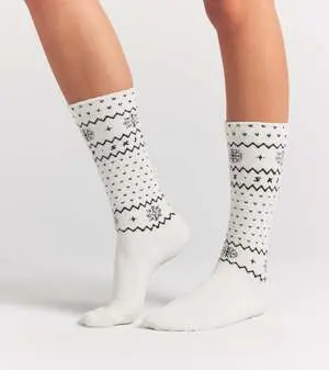 SKIMS Cozy Lite Sock - Marble Heart Fair Isle