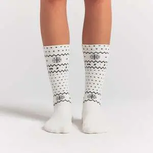SKIMS Cozy Lite Sock - Marble Heart Fair Isle