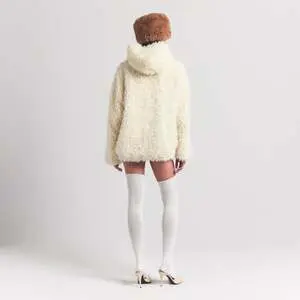 SKIMS Faux Fur Hoodie - Egret