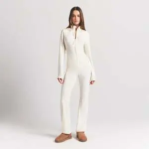 SKIMS Outdoor Fleece Catsuit - Ecru
