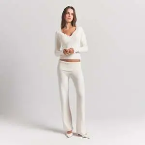 SKIMS SKIMS Ribbed Long Sleeve Top Ivory