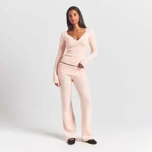 SKIMS Ribbed Long Sleeve Top - Primrose