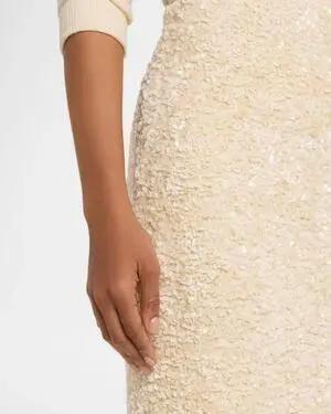 Vince Sequin-Embellished Velvet Midi Skirt Bona