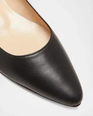 Manolo Blahnik Lanza Bb Lambskin Ballerina Flats - Black