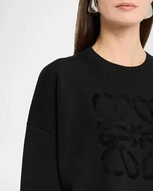 Loewe Anagram Wool-blend Sweater - Black