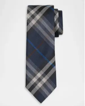 Burberry Check Silk Tie - Pilot Blue