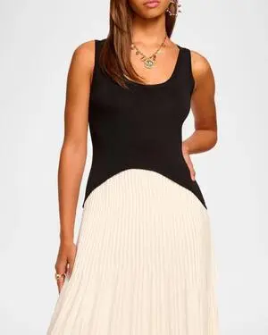 Ramy Brook Davinia Pleated Drop-waist Maxi Dress - Ivory