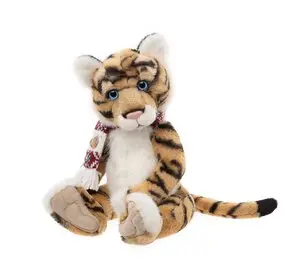 CHARLIE BEARS Taradiddle 15' Plush Tiger W/ Red & White Scarf - One-color