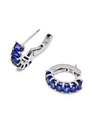 JEWELS AFICIONADO Sapphire Hoop Earrings