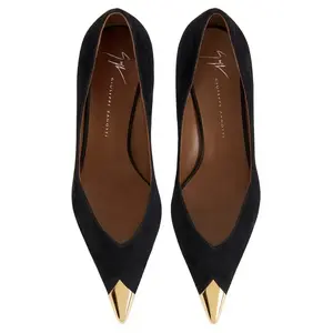 GIUSEPPE ZANOTTI Suede Pumps With Metal Detail - Black
