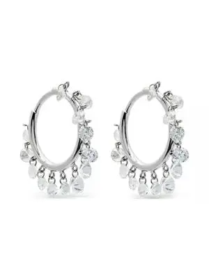 JEWELS AFICIONADO 18k White Gold Diamond Hoop Earrings - Silver
