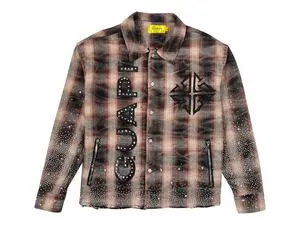 GUAPI Rhinestone Flannel Shirt