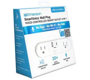 EMERSON Smartvoice Dual Wall Plug Usbac 2 Pack