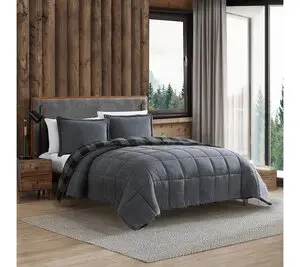 Eddie Bauer Cabin Plaid Grey King Comforter Set - One-color
