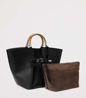 Ralph Lauren Large Leather Tote Bag - Black